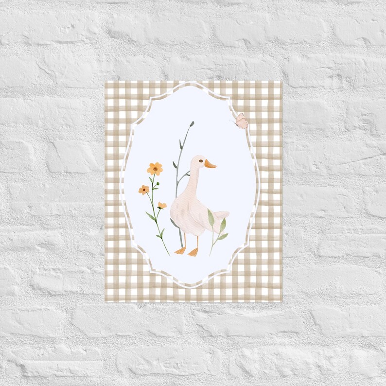 Farmhouse Vintage Cute Floral Goose Art Print Poster PHYSICAL PRODUCT ...