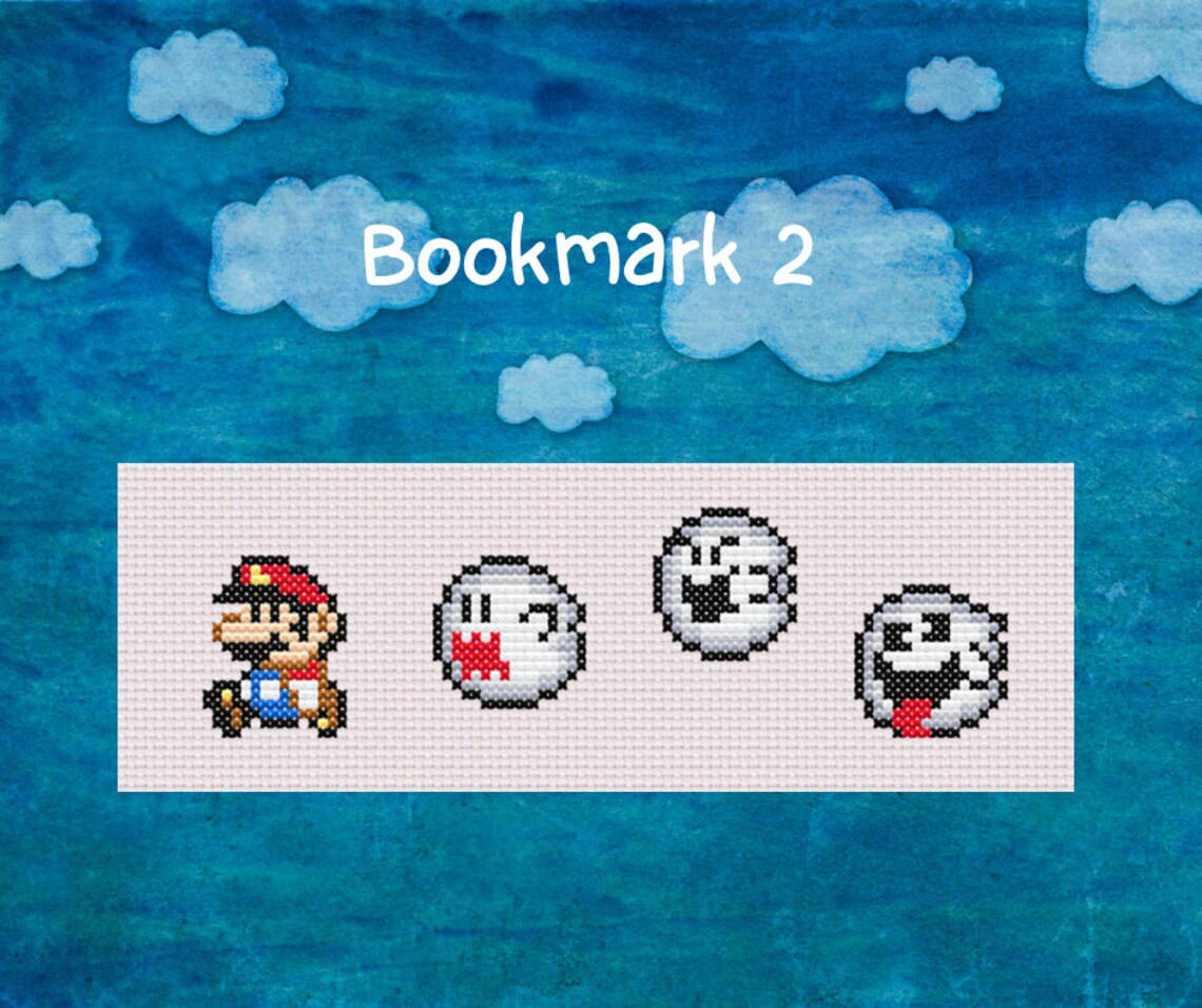 Mario Bookmark Cross Stitch Patterns | Beginner Cross Stitch Pattern ...