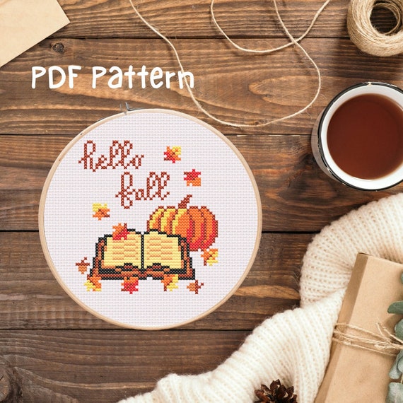 Cozy Hello Fall Cross Stitch Pattern Instant Download PDF - Etsy