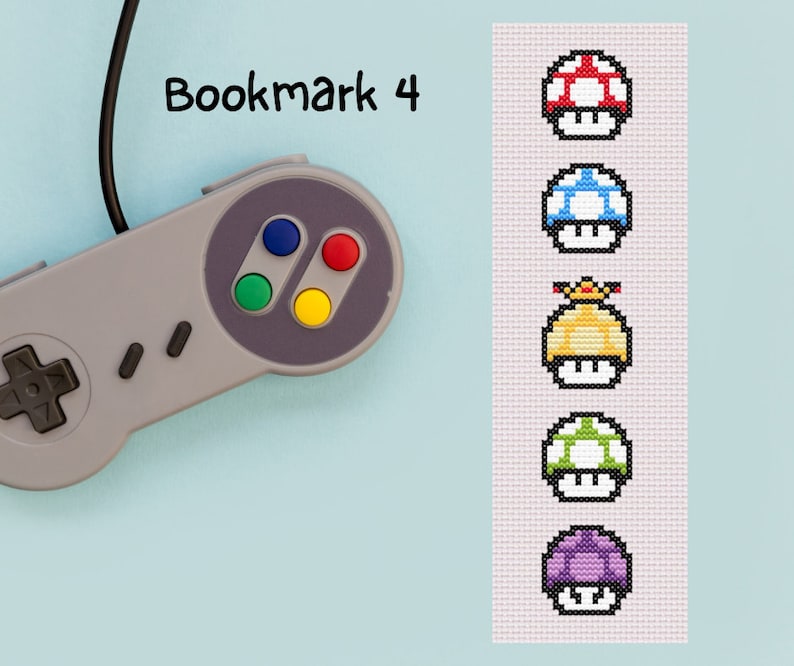 Mario Bookmark Cross Stitch Patterns | Beginner Cross Stitch Pattern ...