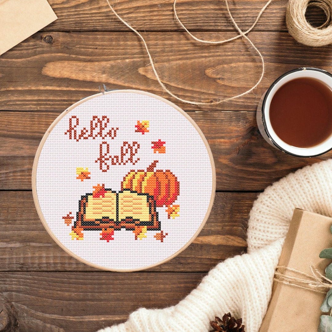 Cozy Hello Fall Cross Stitch Pattern Instant Download PDF - Etsy