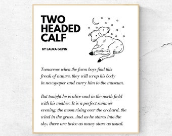 Two Headed Calf by Laura Gilpin, Digital Poem Art, Wall Art Print ...