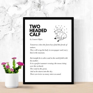 Two Headed Calf by Laura Gilpin Digital Poem Art Wall Art - Etsy