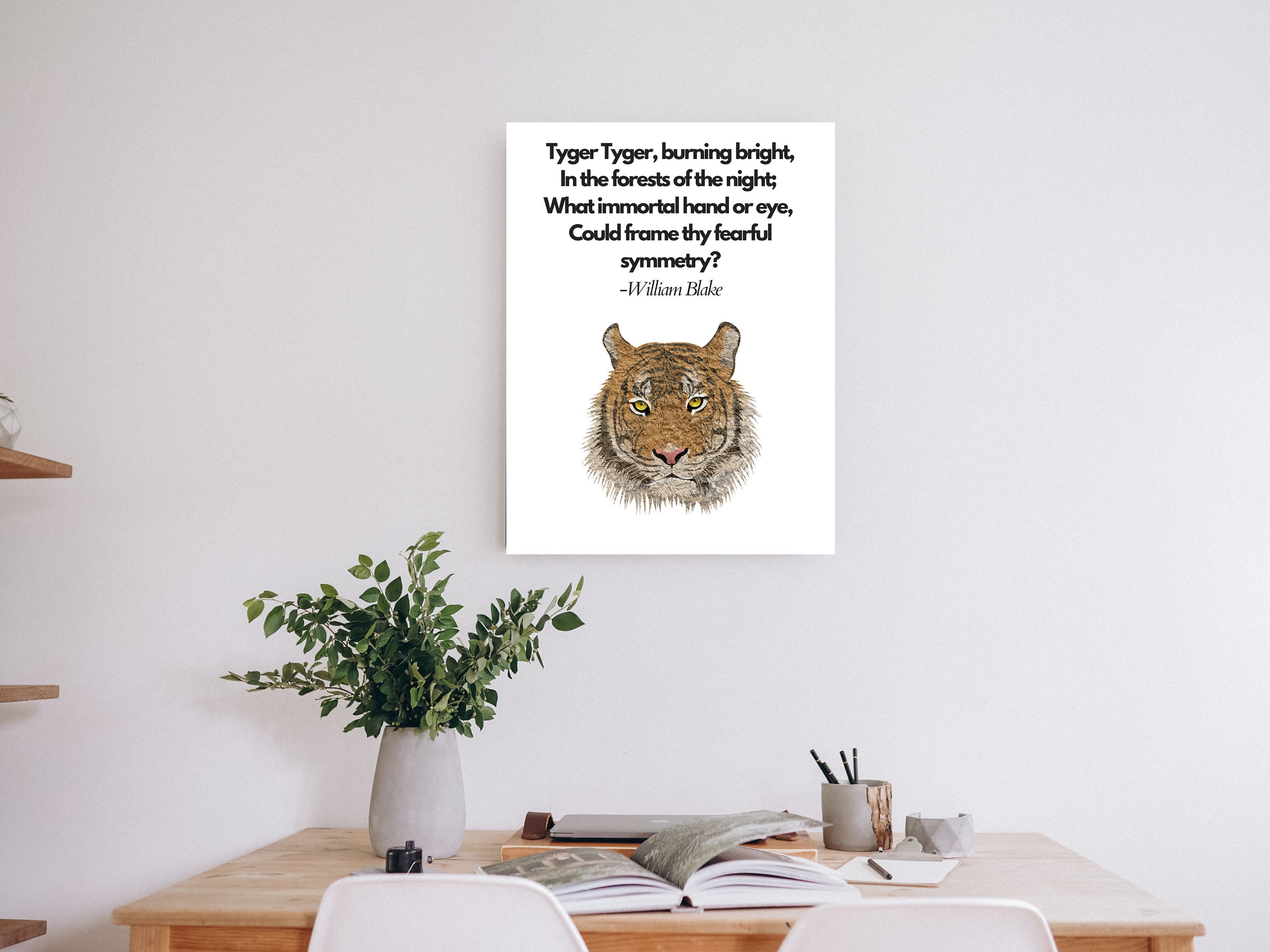 The Tyger, Printable Poem by William Blake, Tiger Tiger Burning Bright ...