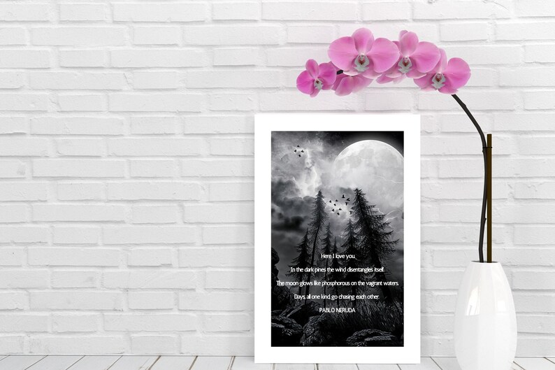Pablo Neruda Poem Printable Wall Art Love Poem Gift For Her Printable