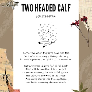 Two Headed Calf by Laura Gilpin, Digital Poem Art, Wall Art Print ...
