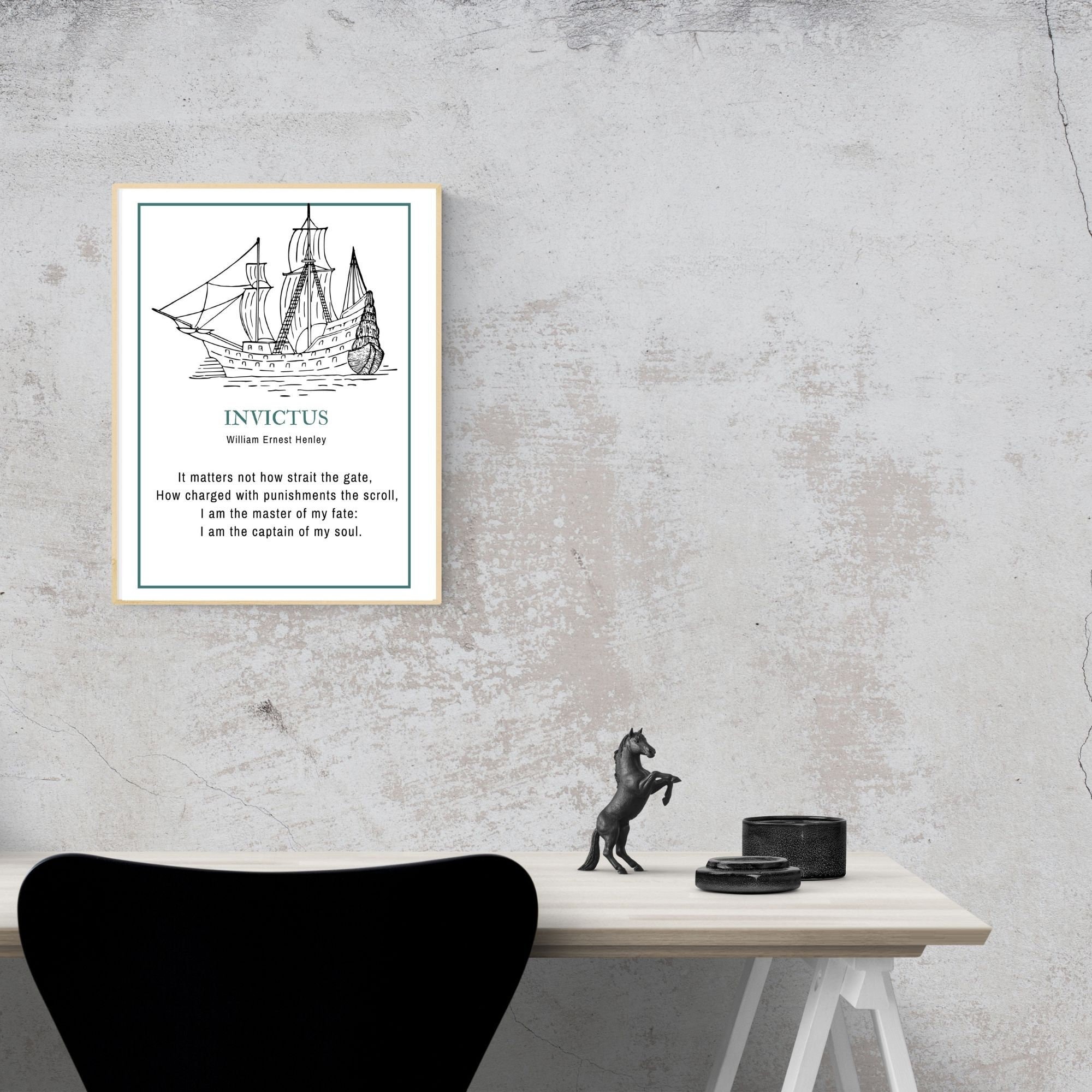Invictus Poem Printable William Ernest Henley Poem Art I Am the Master ...