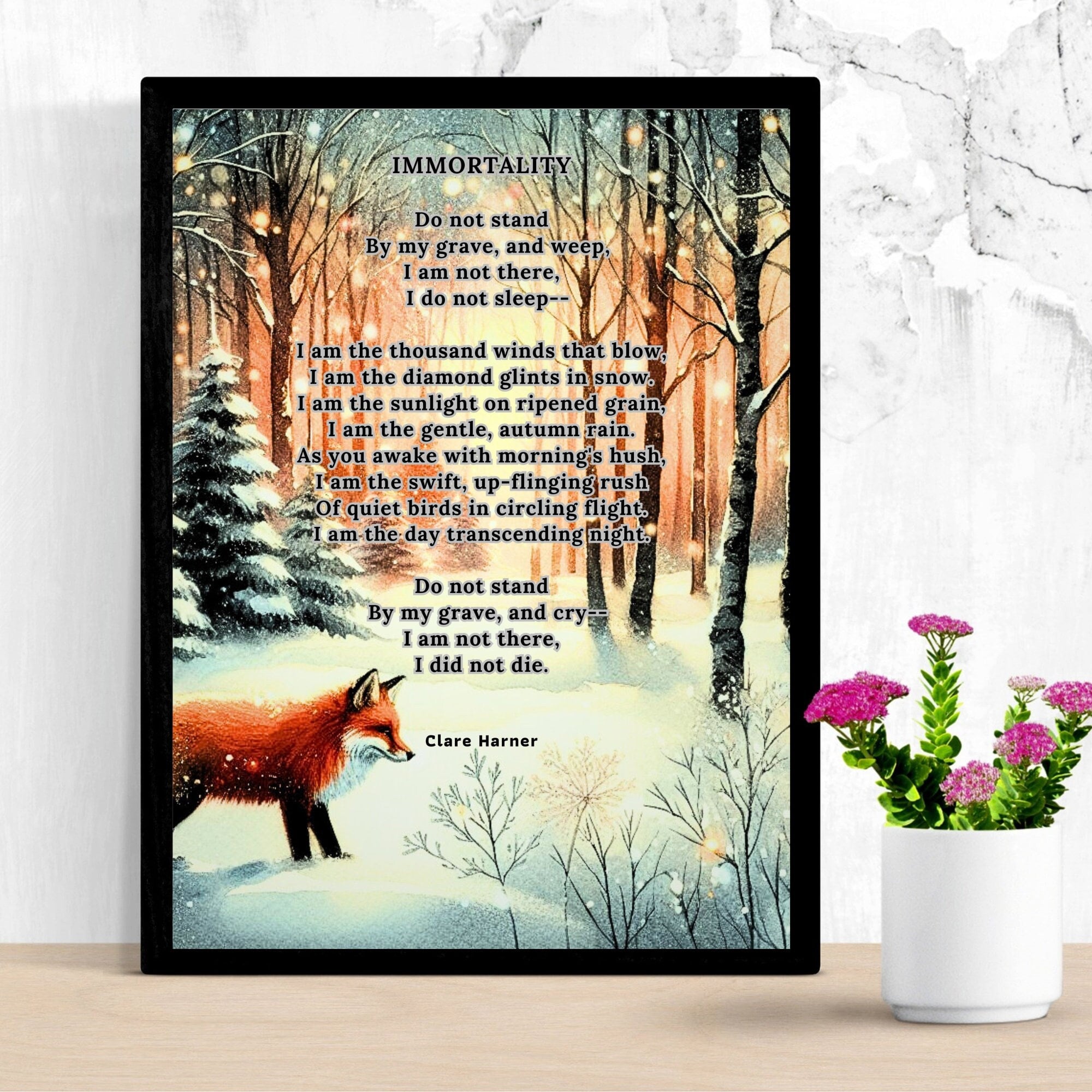 Do Not Stand at My Grave and Weep Print, Immortality Poem, Clare Harner ...