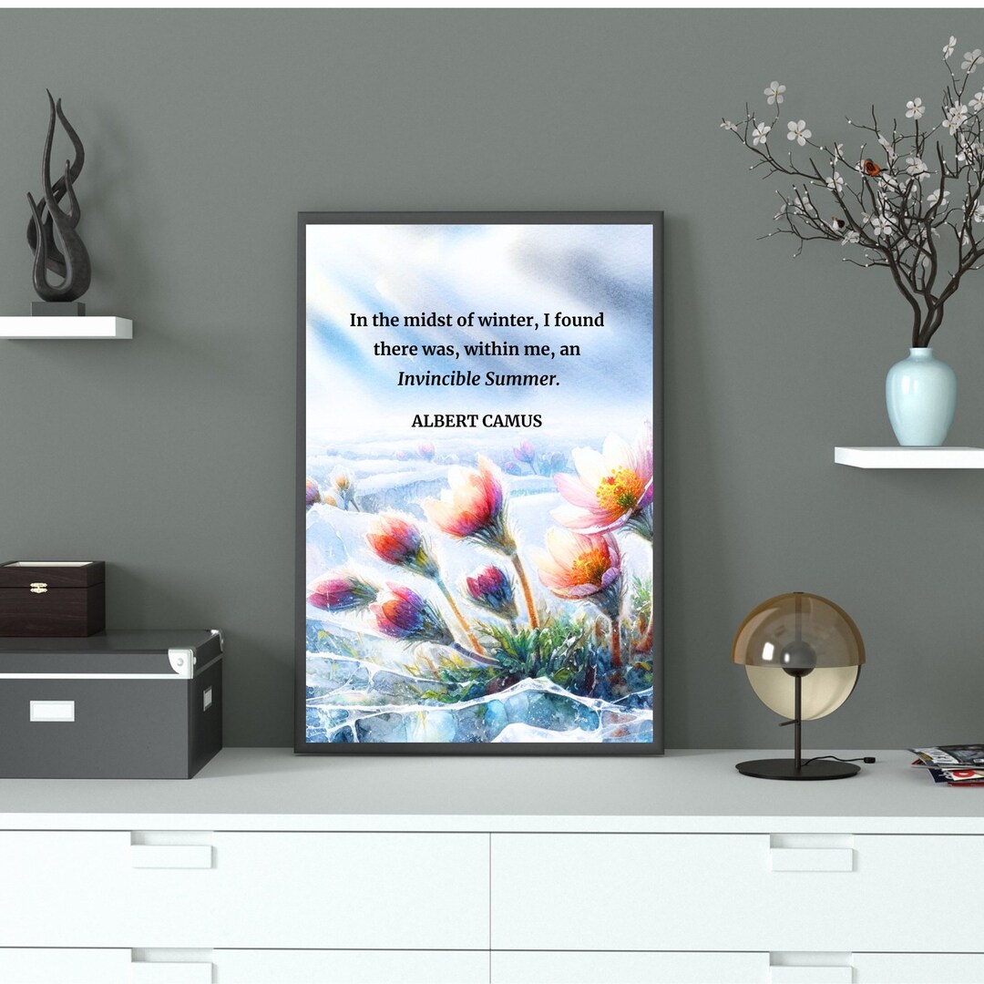 Invincible Summer Albert Camus Digital Print Motivational Quote Home ...