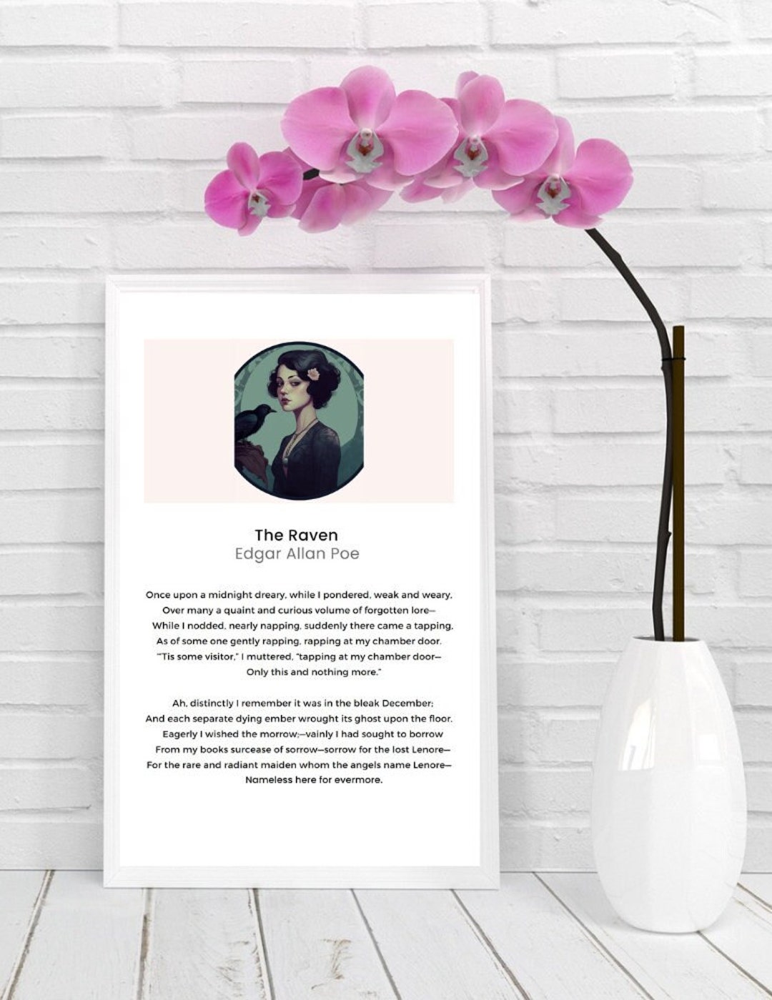 The Raven Edgar Allan Poe, Lenore, Poetry Art, Poetry Gift, Gothic ...