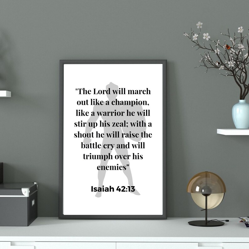 The Lord Will March Out Like a Champion, Bible Verse Printable ...