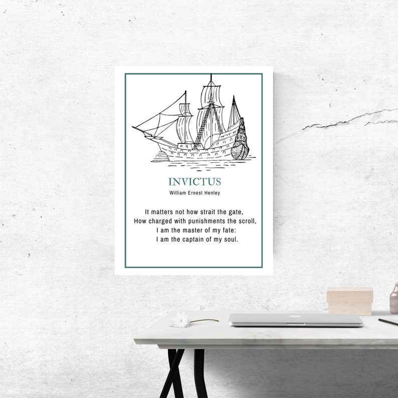 Invictus Poem Printable William Ernest Henley Poem Art I Am the Master ...