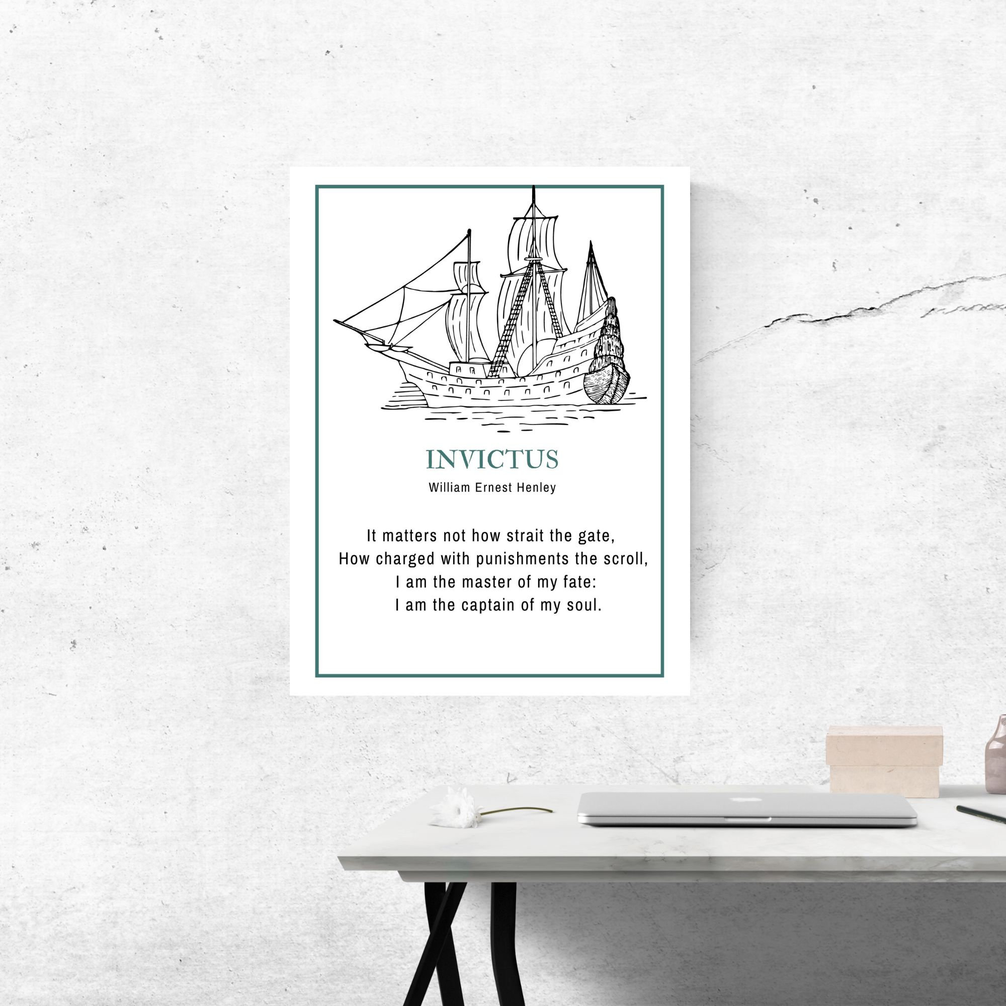 Invictus Poem Printable William Ernest Henley Poem Art I Am the Master ...