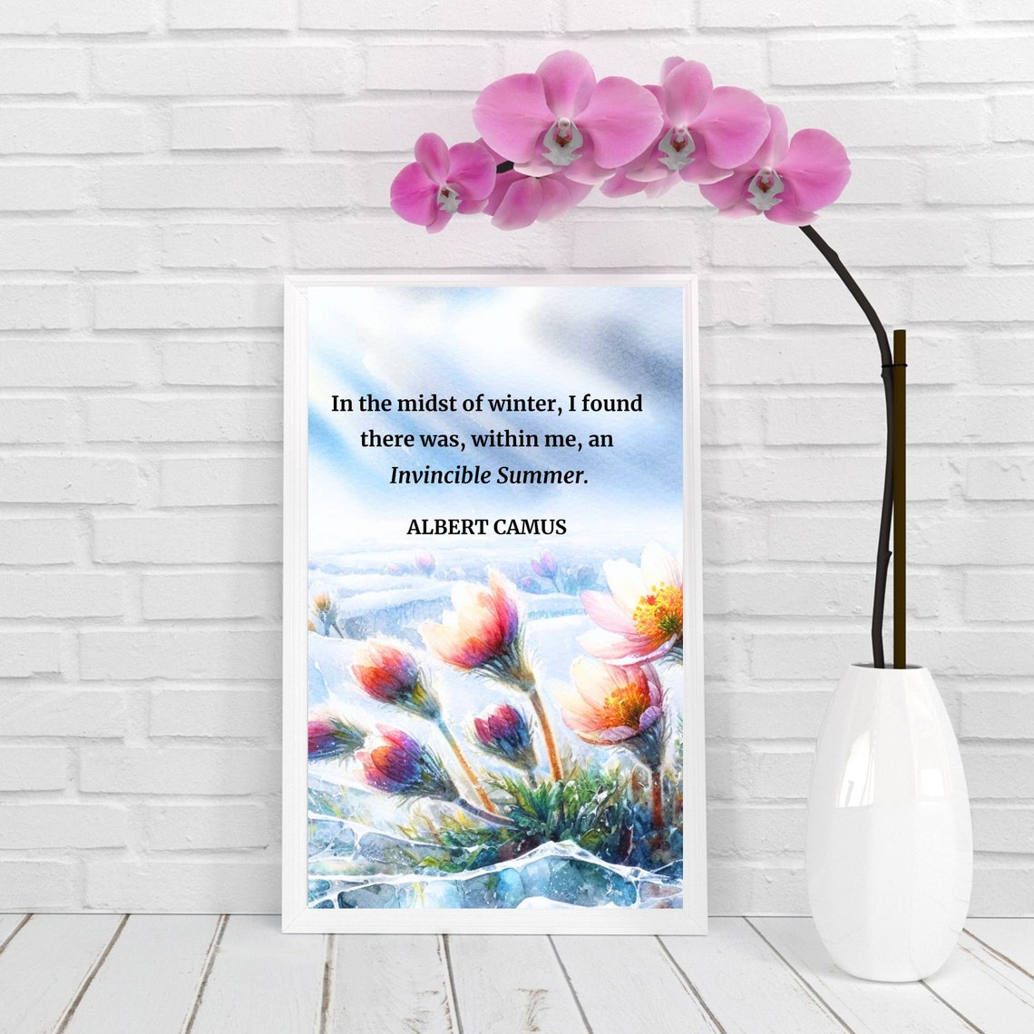 Invincible Summer Albert Camus Digital Print Motivational Quote Home ...