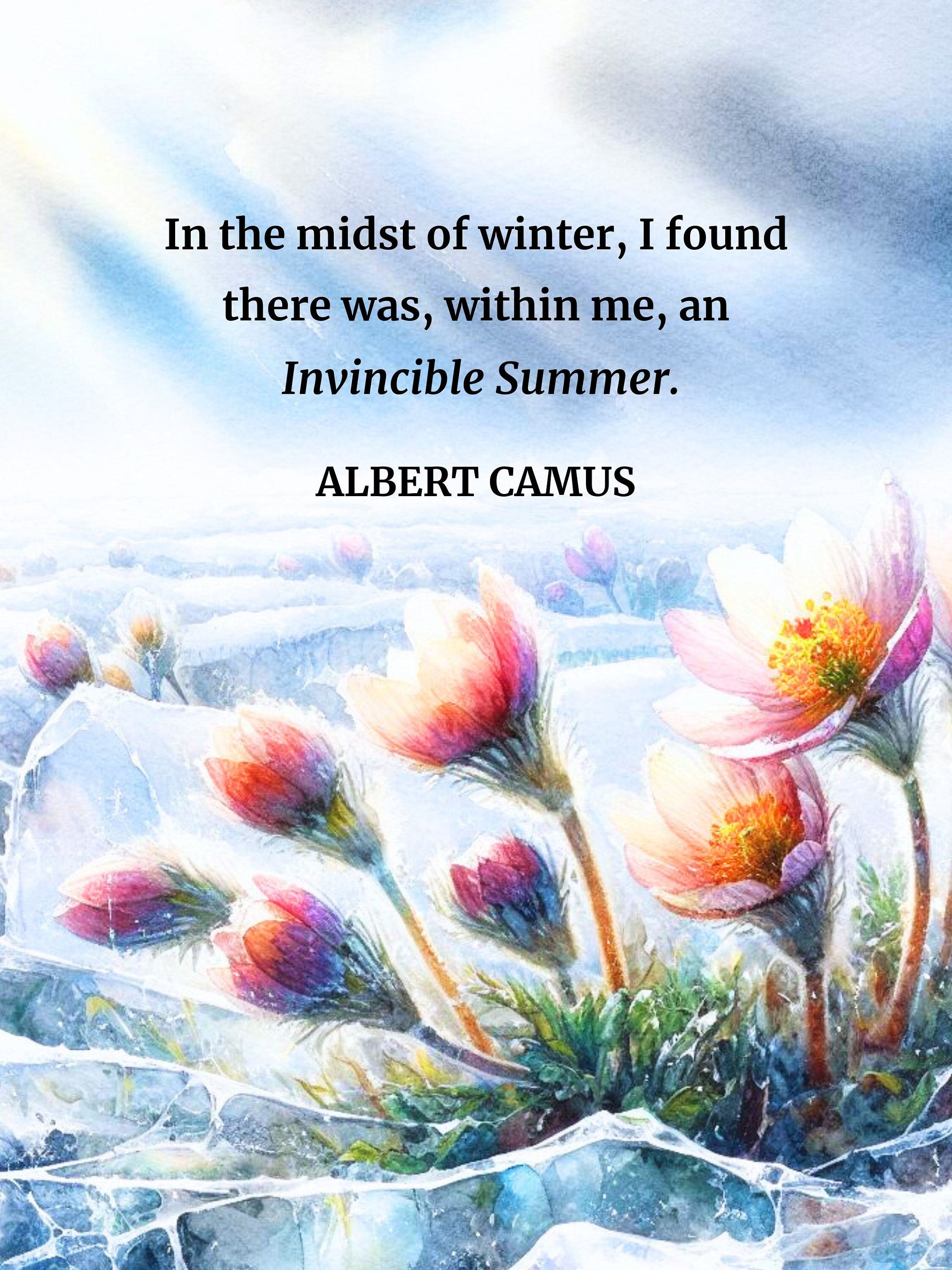 Invincible Summer Albert Camus Digital Print Motivational Quote Home ...