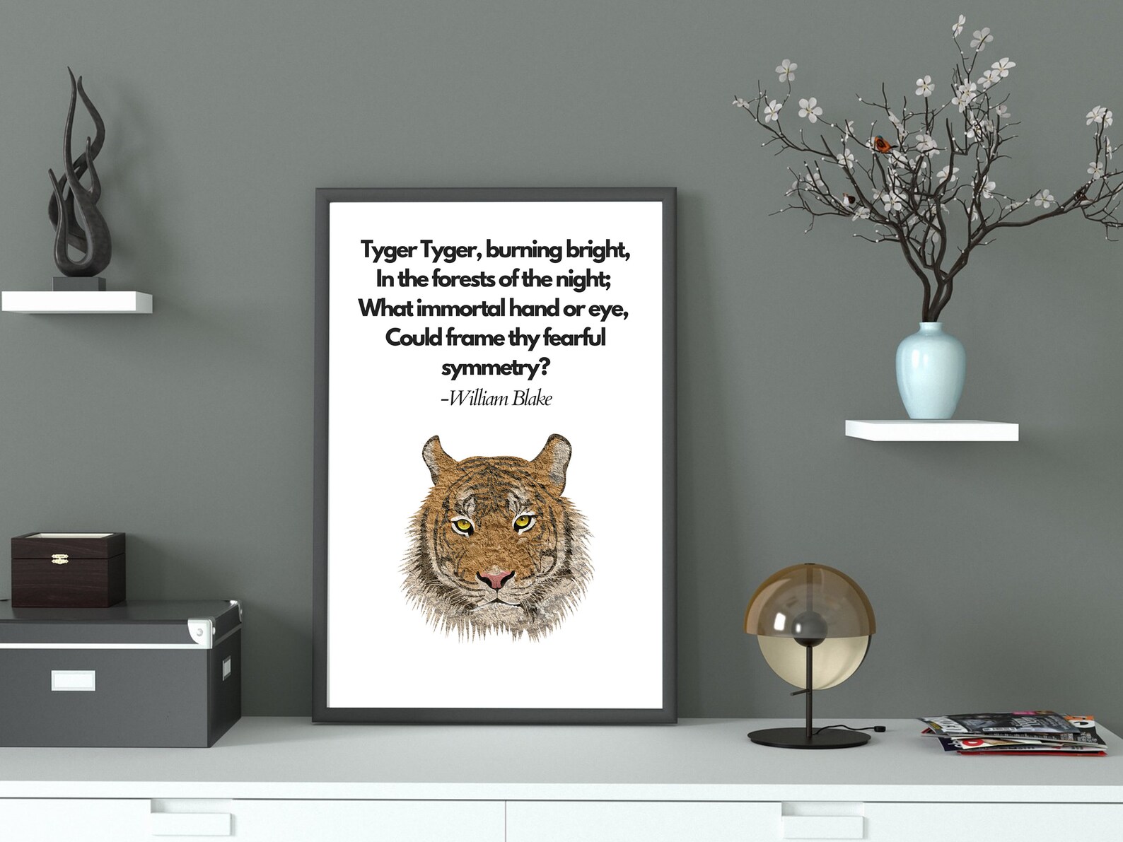 The Tyger, Printable Poem by William Blake, Tiger Tiger Burning Bright ...