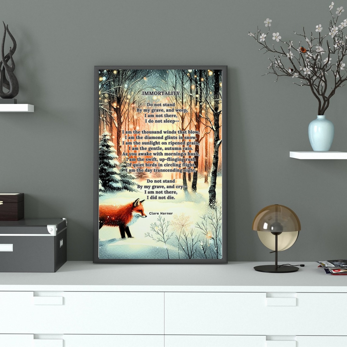 Do Not Stand at My Grave and Weep Print, Immortality Poem, Clare Harner ...