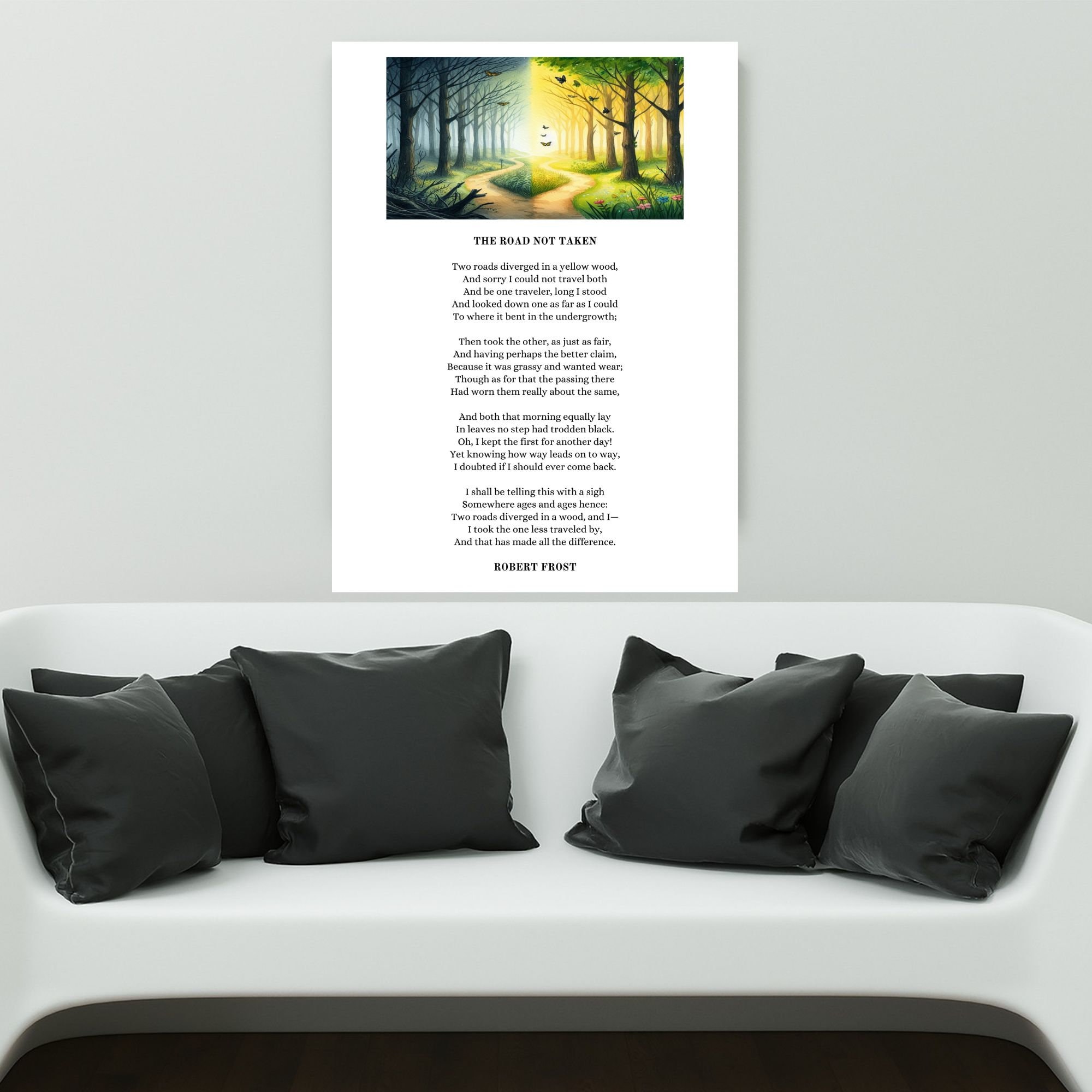 The Road Not Taken Poem by Robert Frost Digital Print Printable Gift ...