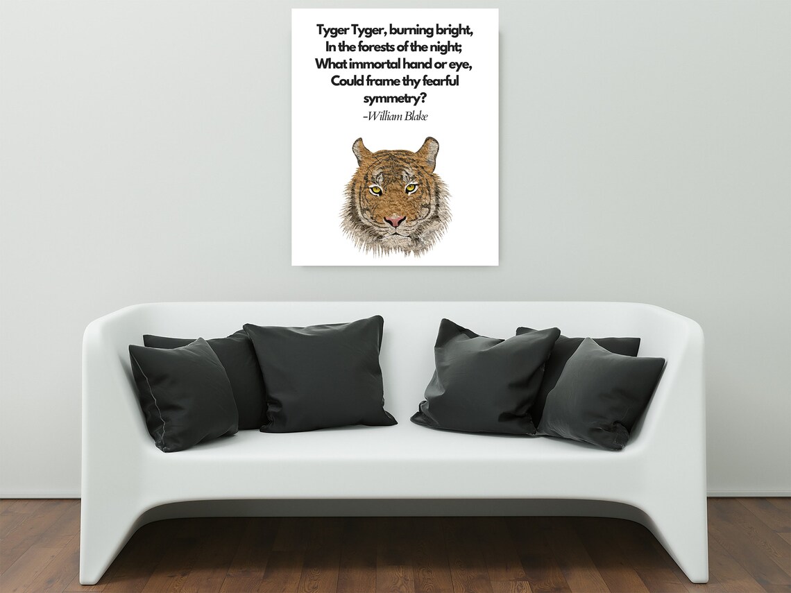 The Tyger, Printable Poem by William Blake, Tiger Tiger Burning Bright ...