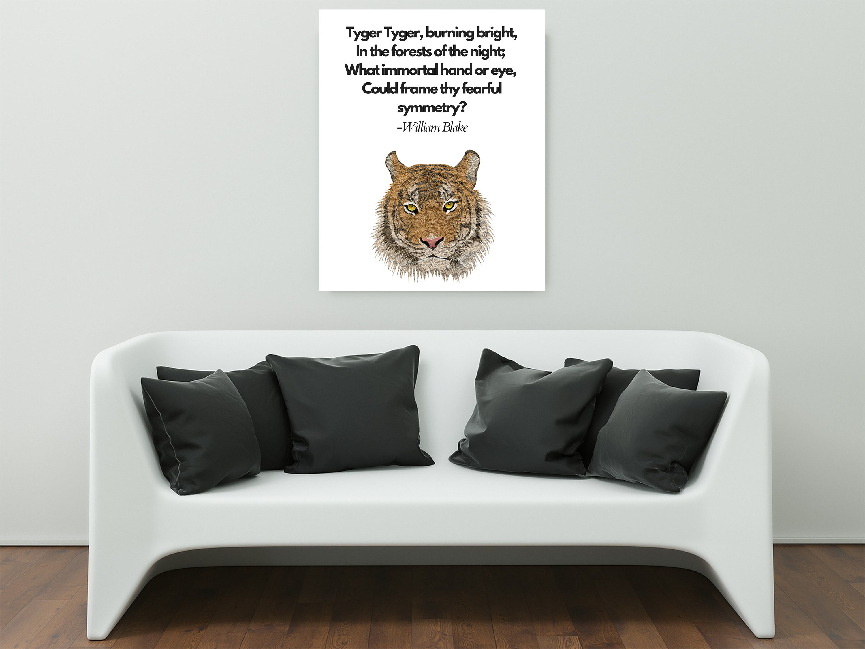 The Tyger, Printable Poem by William Blake, Tiger Tiger Burning Bright ...