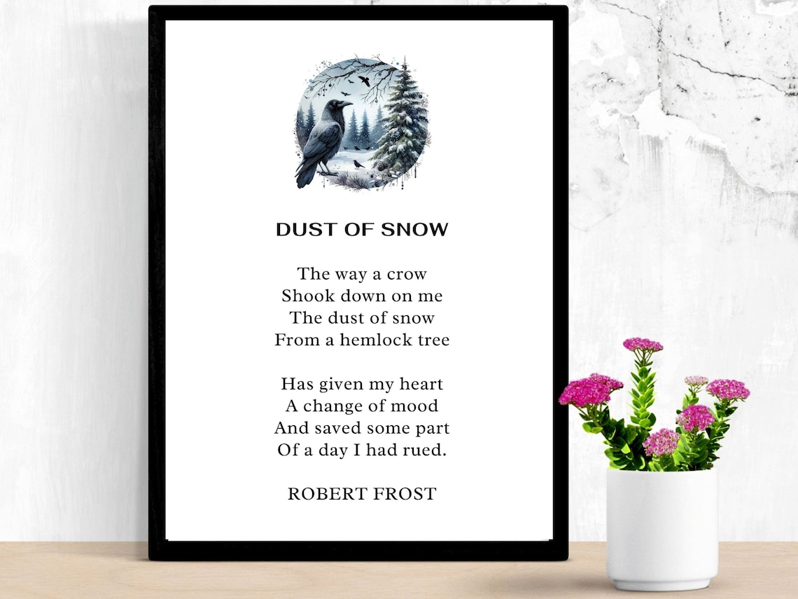 Dust of Snow Poem by Robert Frost Digital Print Printable Gift Idea for ...