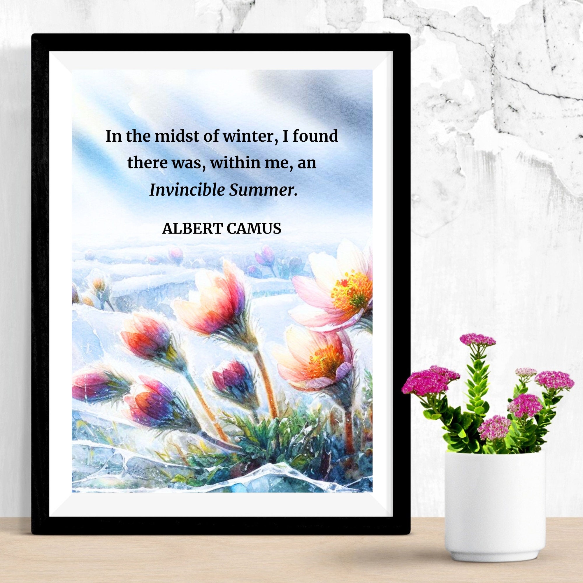 Invincible Summer Albert Camus Digital Print Motivational Quote Home ...