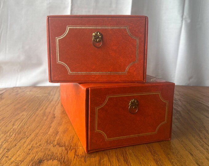 Vintage Holson Red & Gold Photo Memory Box - Holds 4 Sleeves of 200 3 ...
