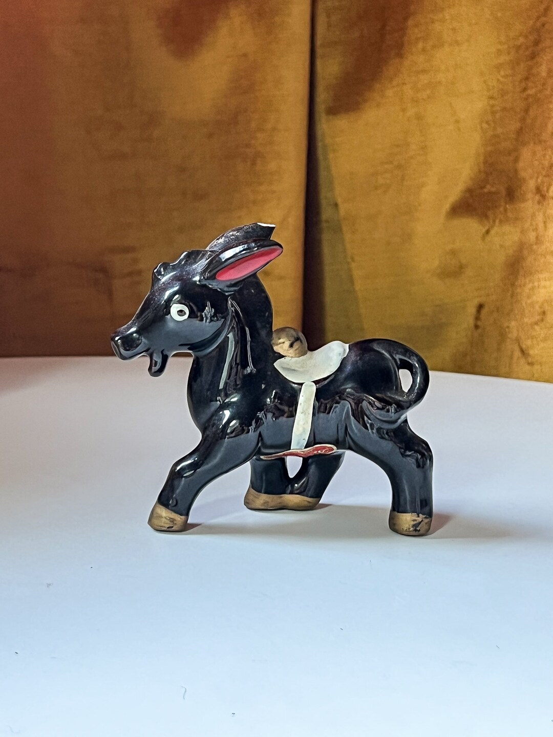 Vintage Dee Bee Co. Redware Donkey Figurine Hand Painted 4” Tall - Etsy