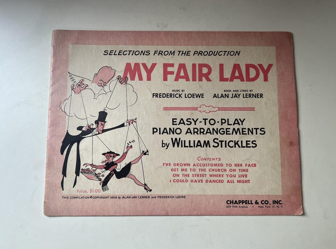 Vintage 1956 "my Fair Lady" Sheet Music Book, Easy to Play Piano ...