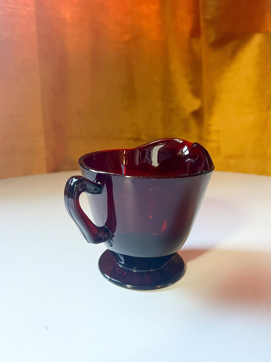 Vintage 1930s Anchor Hocking Creamer, Footed Royal Ruby Depression ...