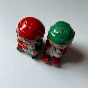 Vintage 1983 Avon Santas Helpers Christmas Elves Porcelain Salt ...