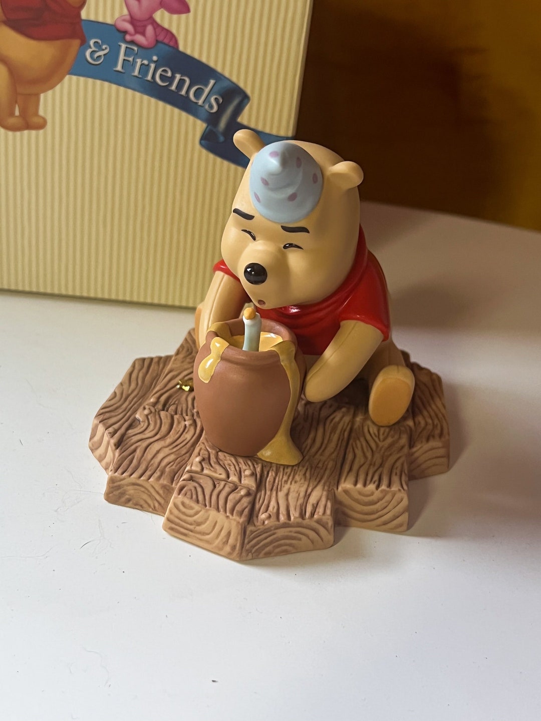Vintage 1990s Disney Winnie The Pooh Figurine Hip Hip Poohray For