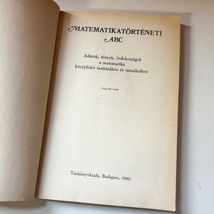 Vintage 1980 History of Mathematics ABC by Sain Márton - Etsy