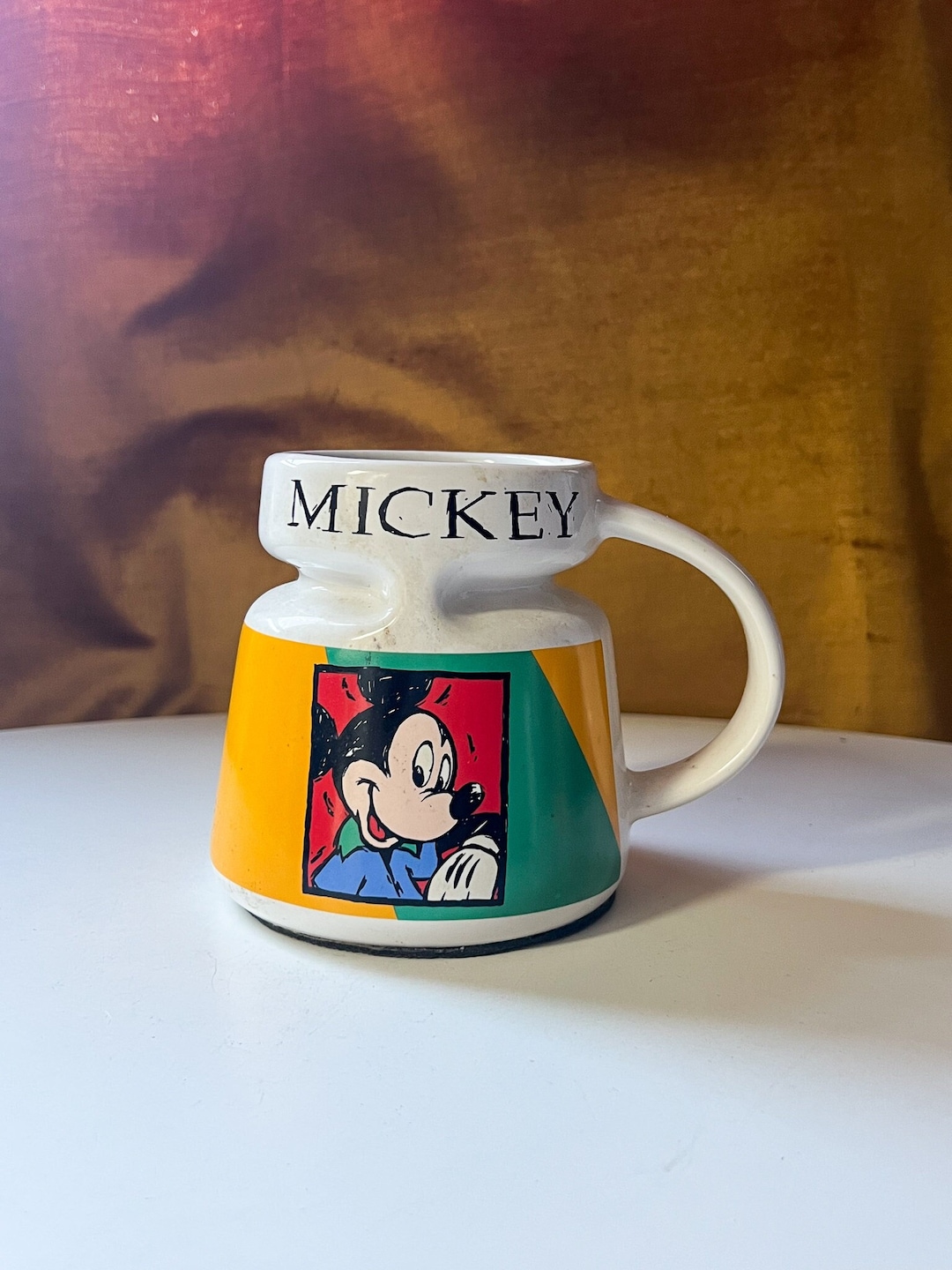 Vintage 1990s Disney Mickey Mouse Ceramic Travel Mug W/ Lid - Etsy
