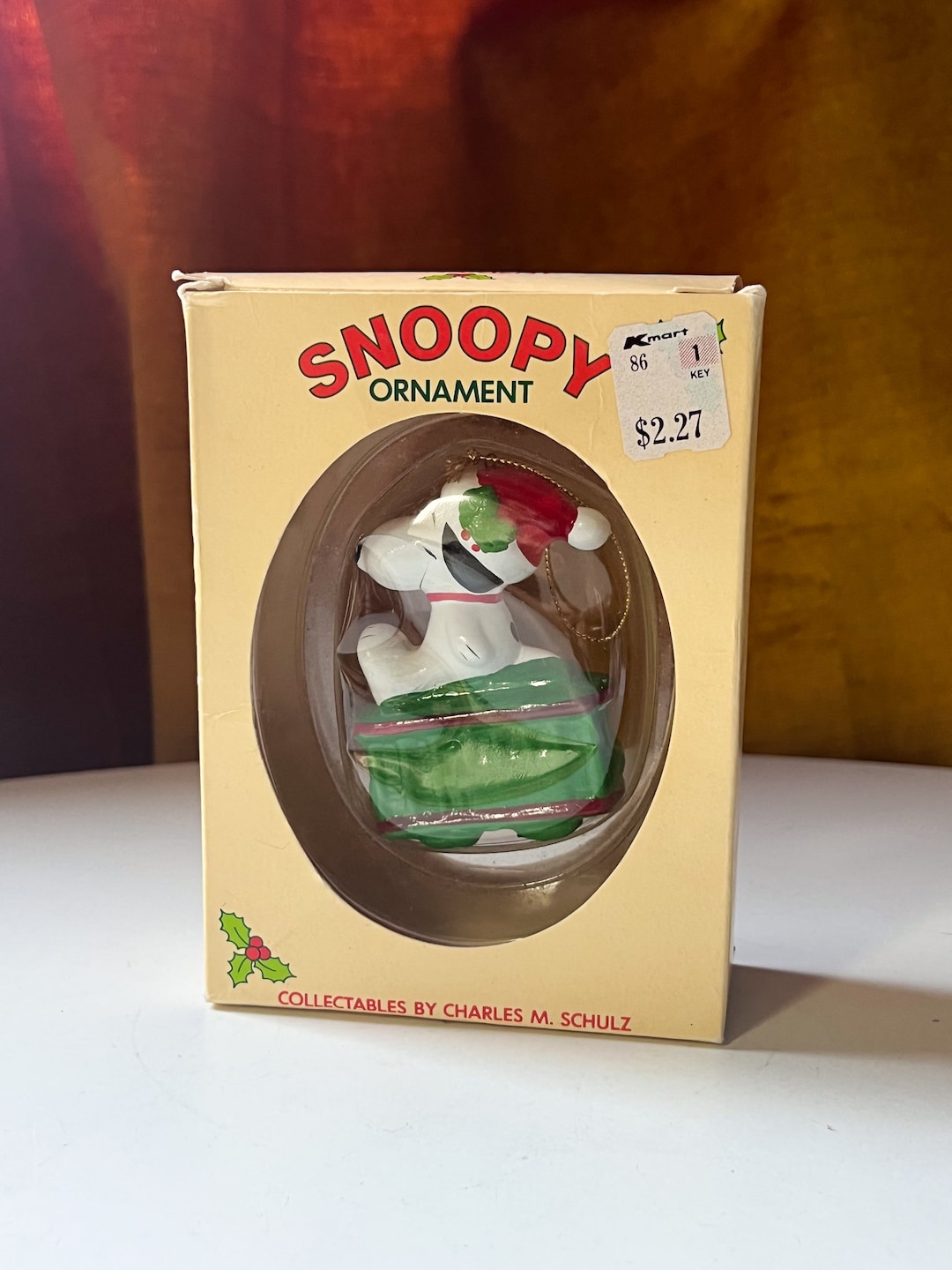 Vintage 1972 Peanuts Snoopy Riding a Sleigh Holiday Ornament in Box - Etsy