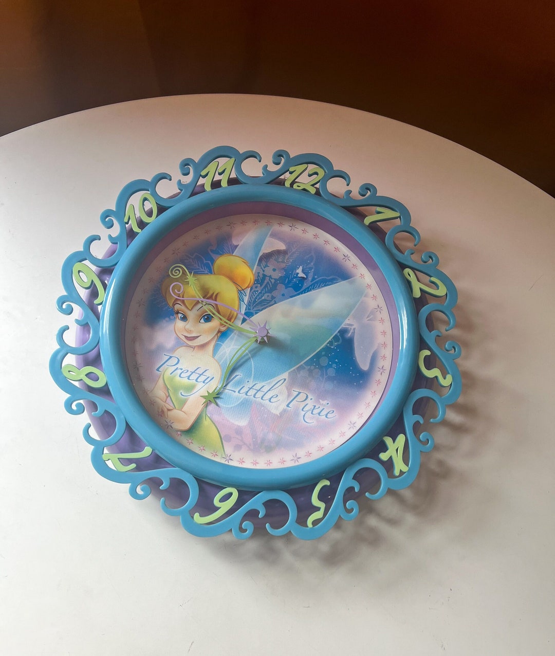Vintage Disney Tinkerbell Holographic Wall Clock, Plastic, Battery ...