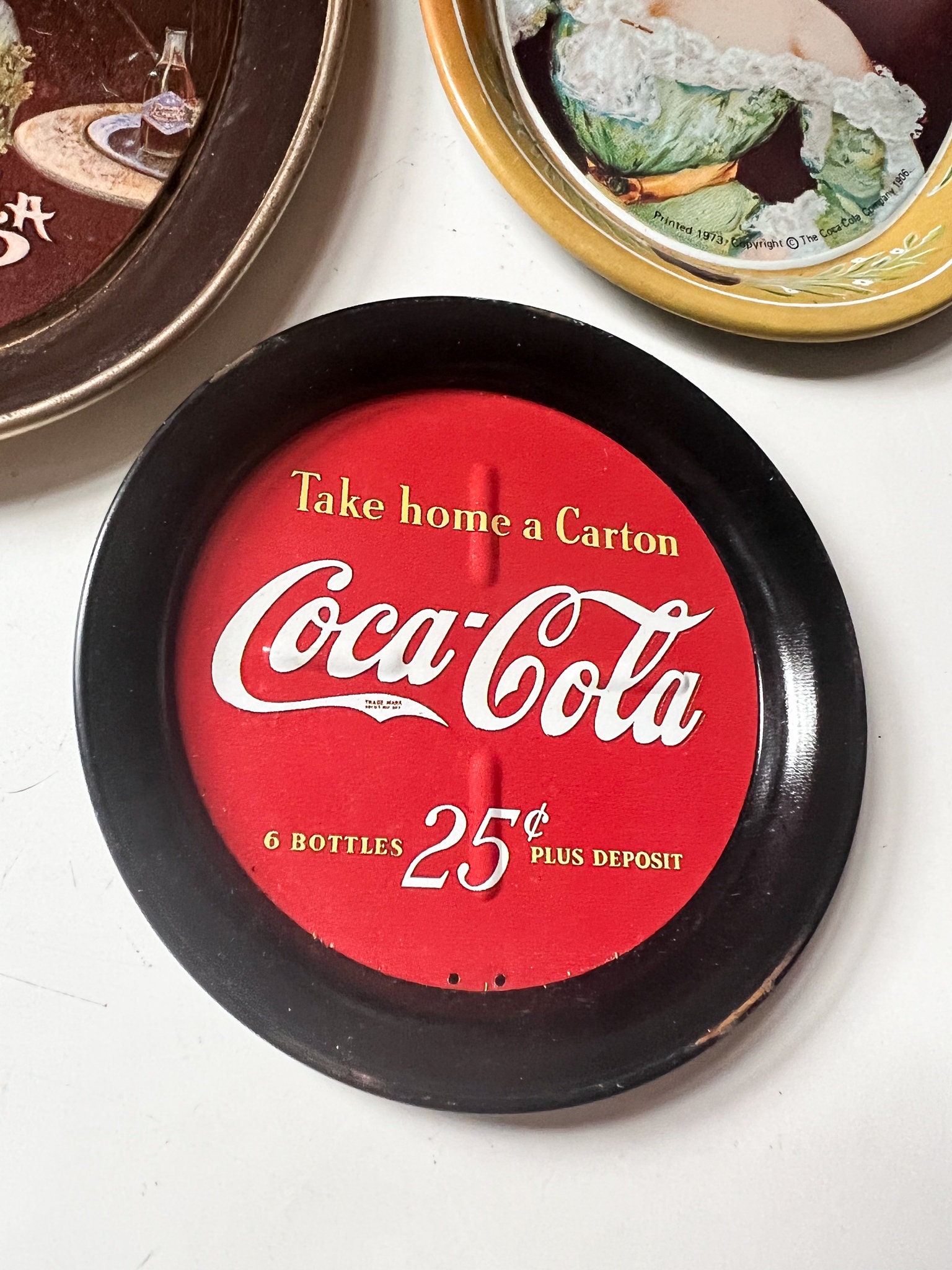 Vintage Set of 3 Coca Cola / Pepsi Tin Trays & Coaster - Etsy UK