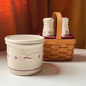 Vintage Longaberger Pottery Woven Traditions Heritage Red / Burgundy 1 ...