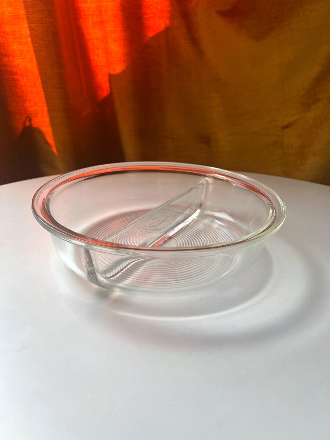Vintage Pyrex Ribbed Clear Glass Divided Baking Dish Serving Bowl - Etsy