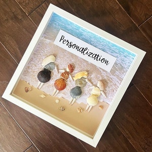 Seashell People 12x12 Artwork, Beach Themed Gift, Beach Gift for Friend ...
