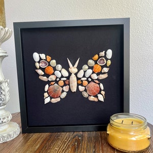 Seashell Butterfly, Seashell Collage Art, 12x12 Seashell Shadowbox ...