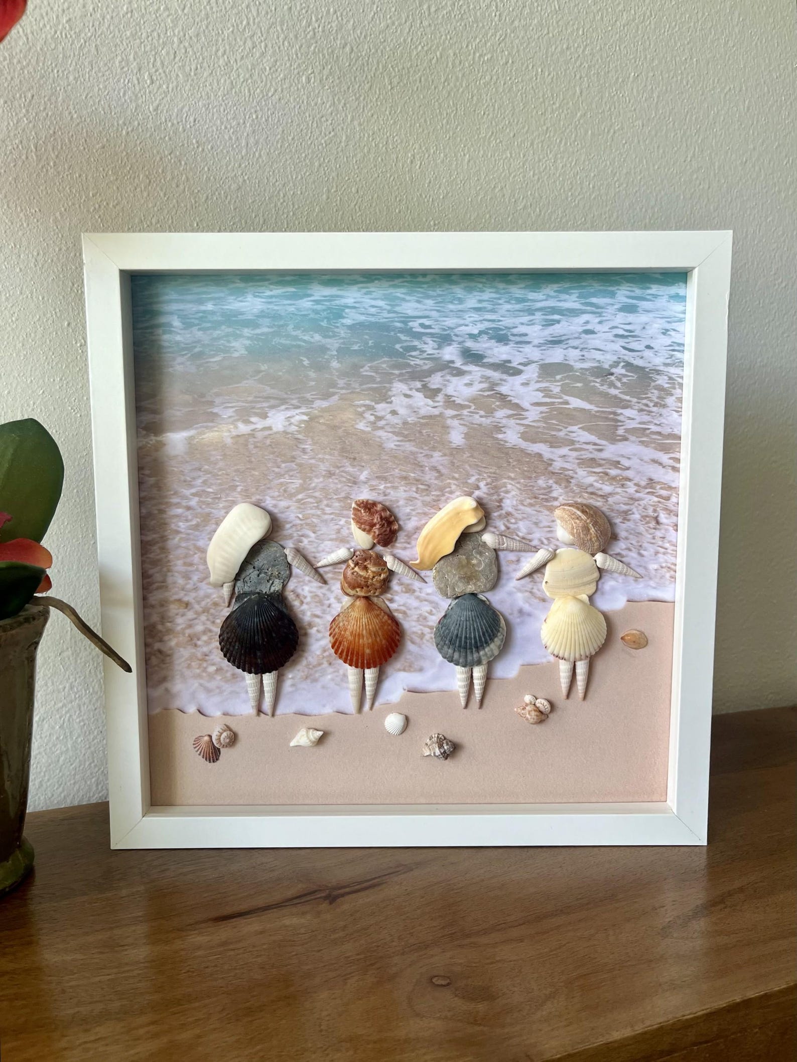 Seashell People 12x12 Artwork, Beach Themed Gift, Beach Gift for Friend ...
