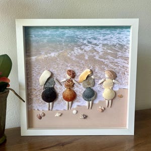 Seashell People 12x12 Artwork, Beach Themed Gift, Beach Gift for Friend ...