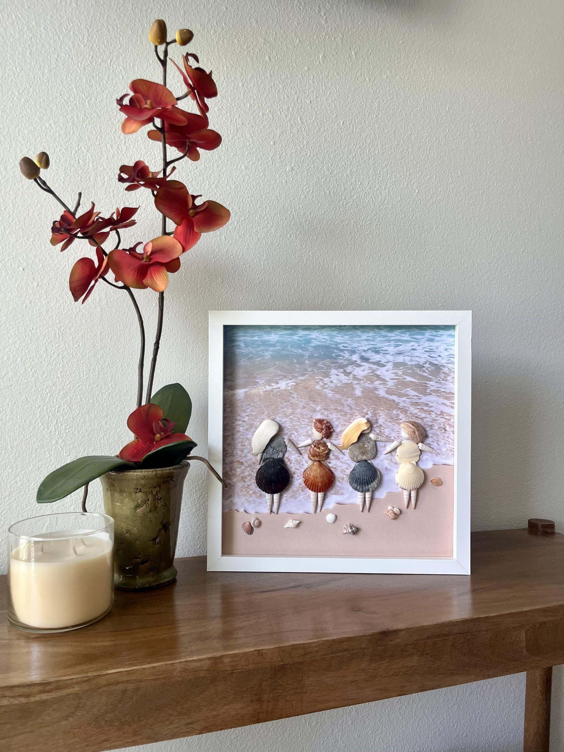 Seashell People 12x12 Artwork, Beach Themed Gift, Beach Gift for Friend ...