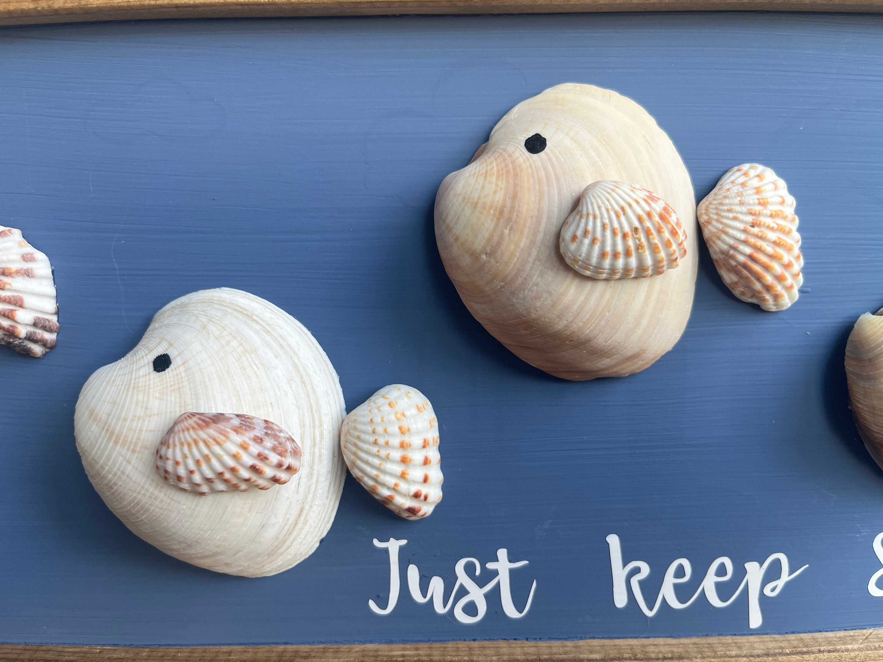 Just Keep Swimming Seashell Fish Artwork Seashell Fish Wall - Etsy
