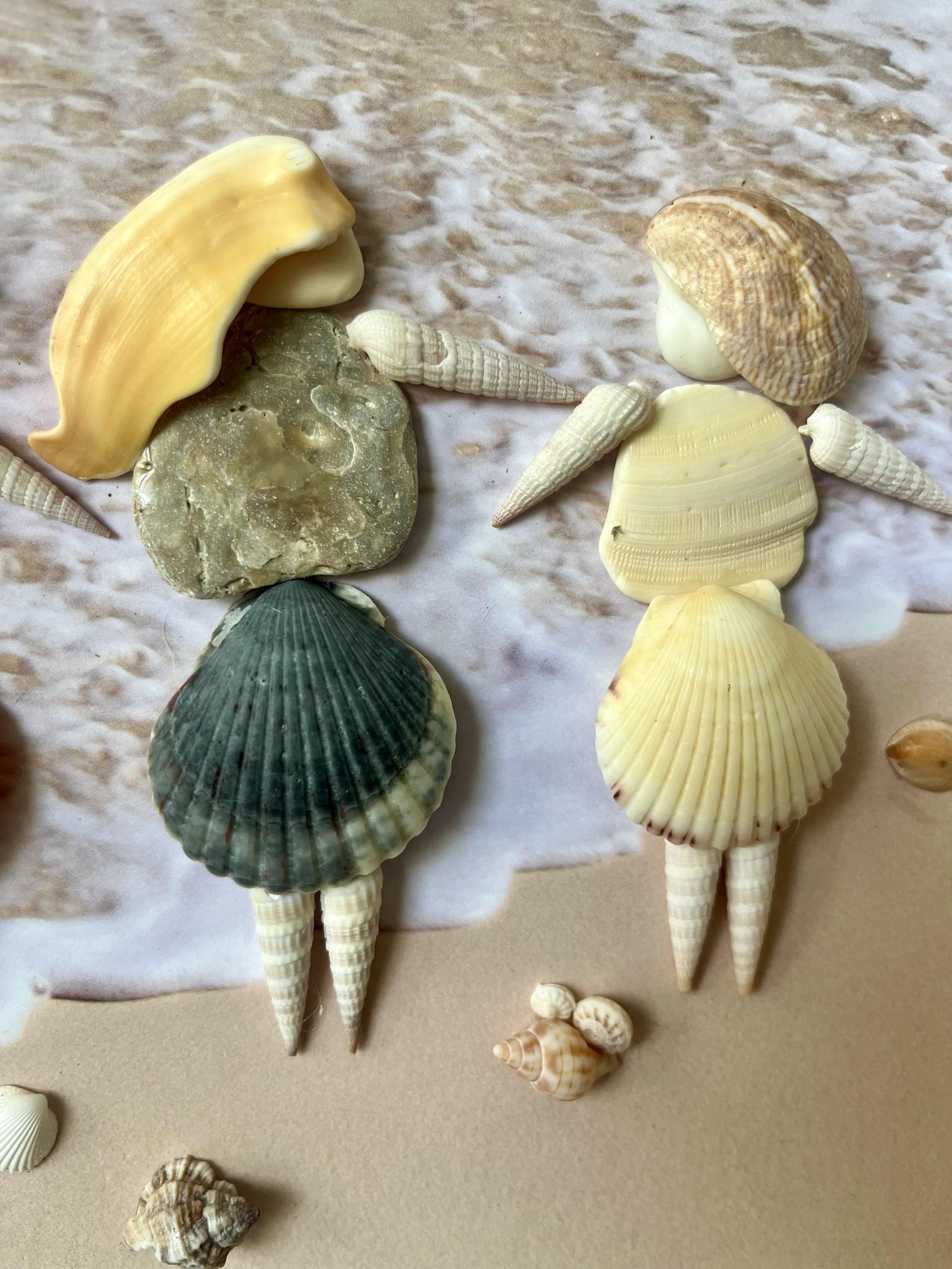 Seashell People 12x12 Artwork, Beach Themed Gift, Beach Gift for Friend ...