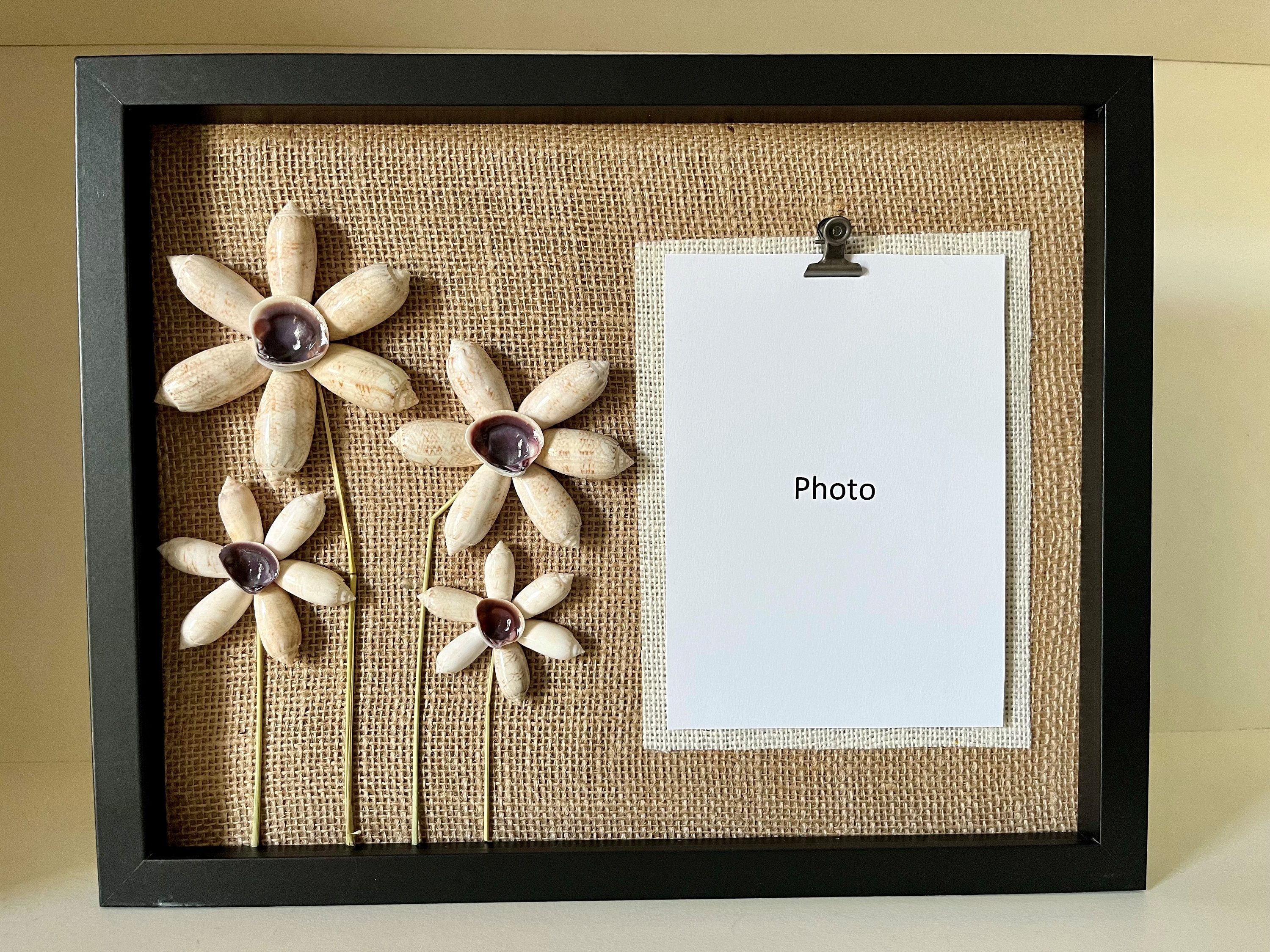 Coastal Photo Frame, Seashell Photo Frame, 11x14 Olive Seashell Flower ...
