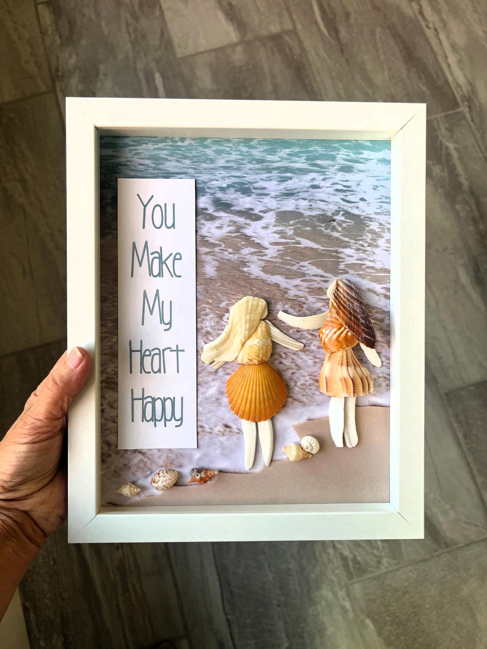 Seashell People Artwork, the Beach is My Happy Place Artwork, Beach ...