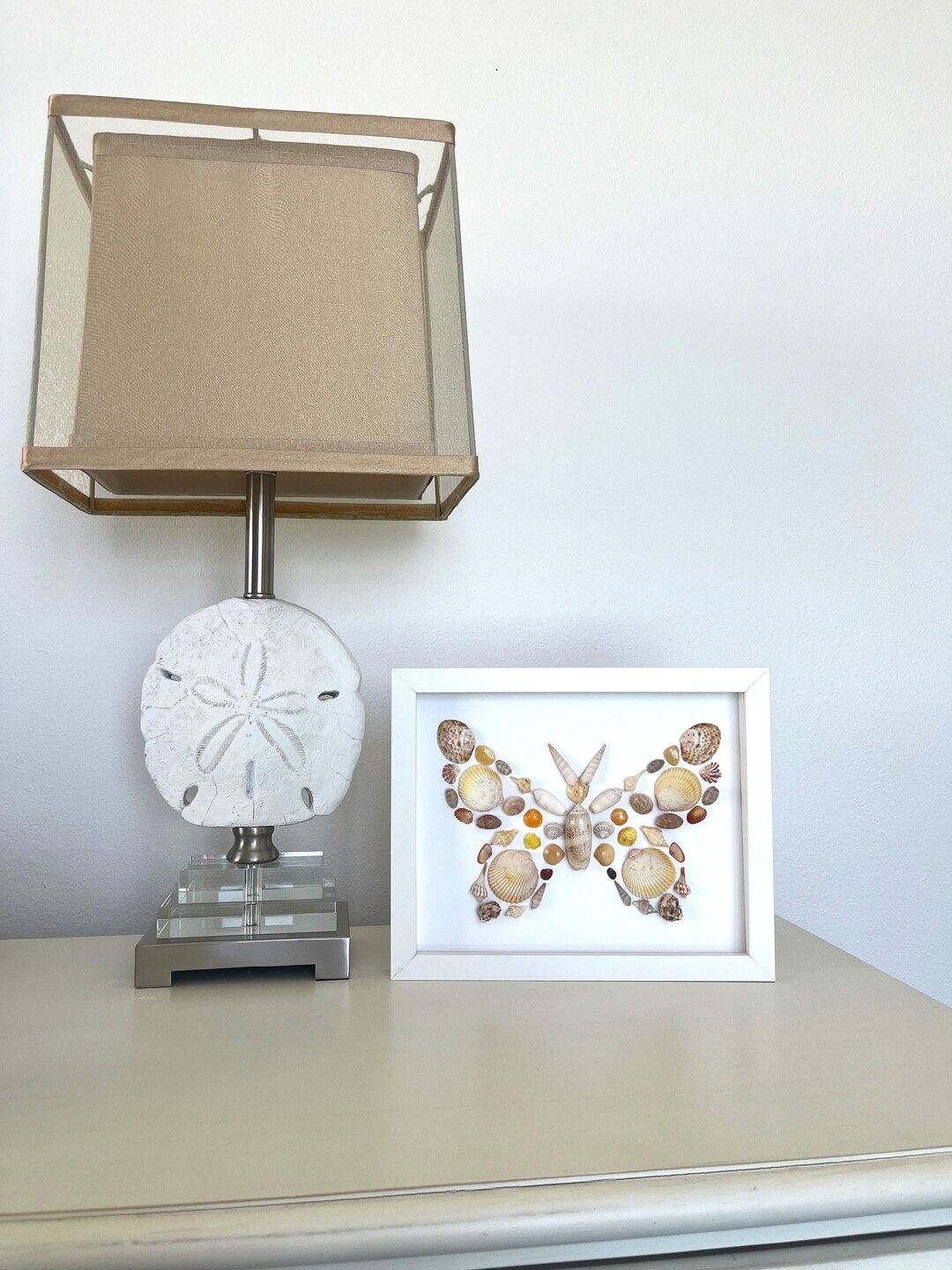 Seashell Butterfly, Seashell Collage Art, Seashell Shadowbox, Seashell ...