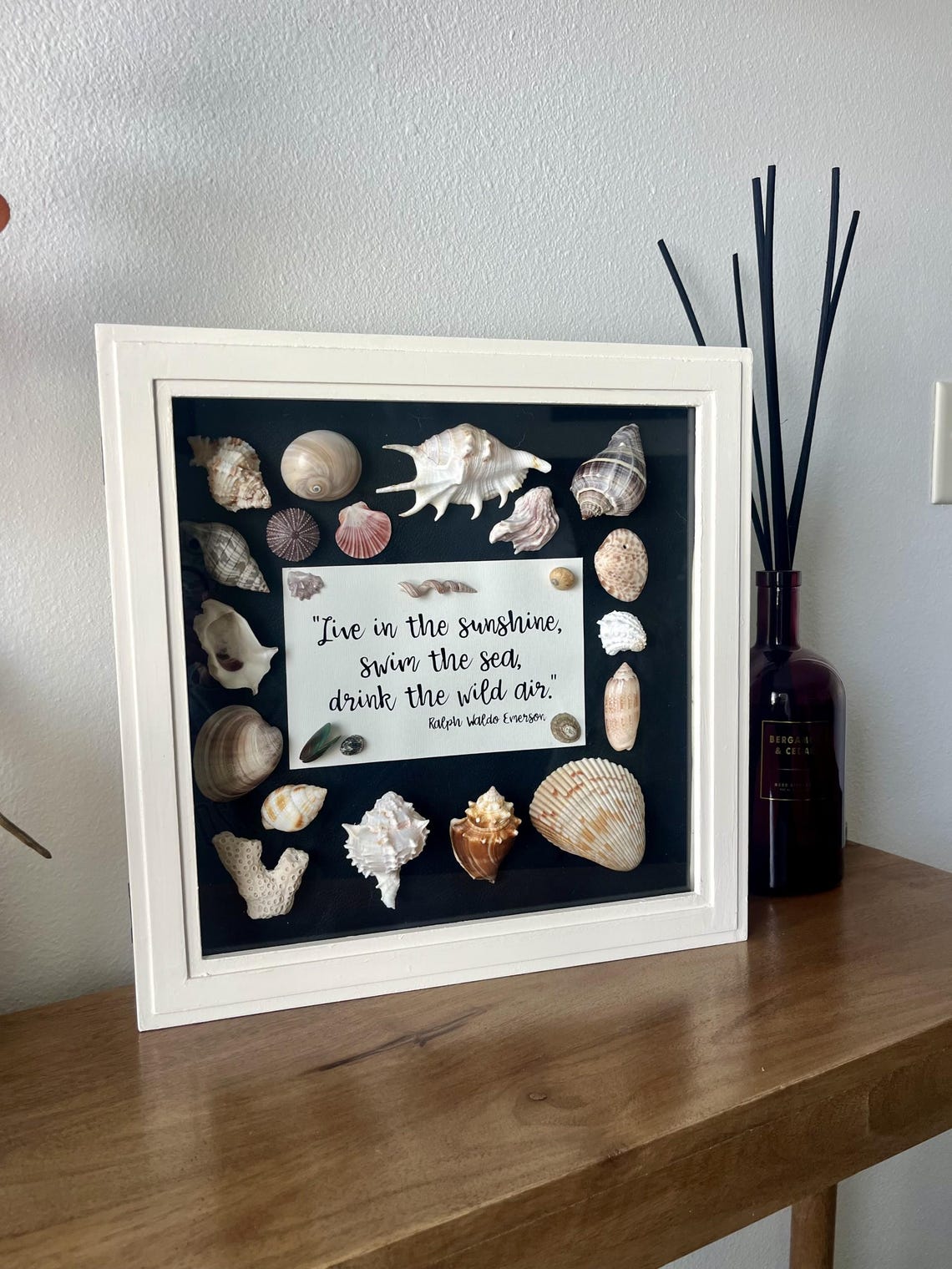 Seashell Collage, 15x15 Seashell Shadowbox, Coastal Decor, Beach Wall ...
